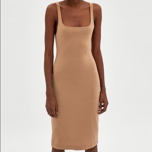 Zara | Dresses | Zara Sand Colored Basic Dress With Straps | Poshmark